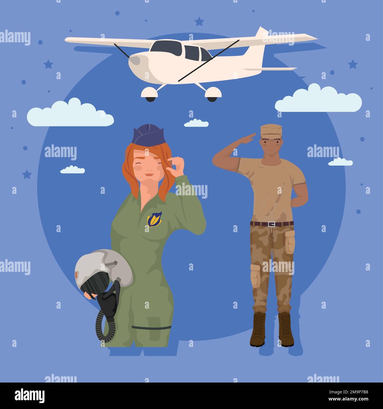 female pilot and soldier characters Stock Vector Image & Art - Alamy