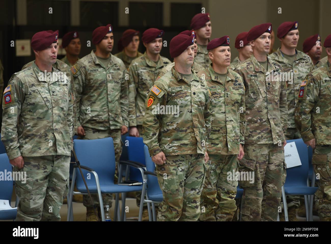 U.S. Army Lt. Col. David Cochrane, center, incoming commander of 5th ...