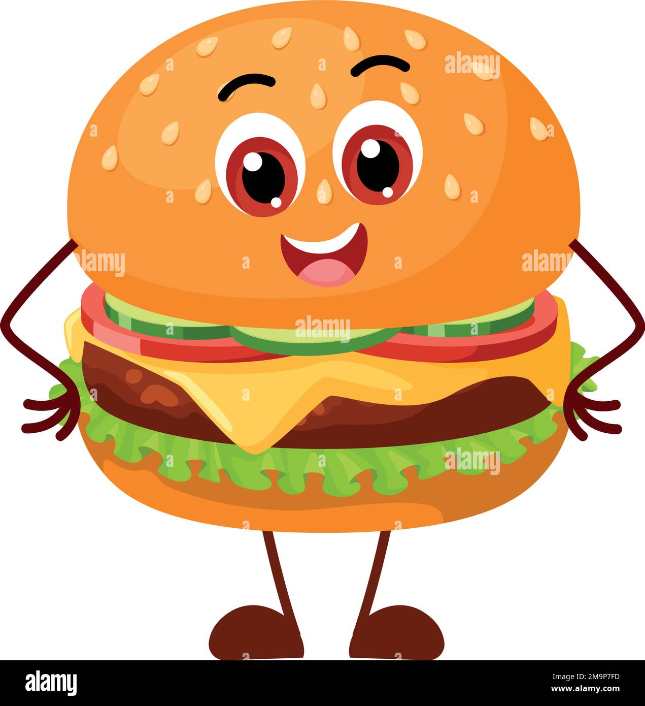Burger Cartoon With Face