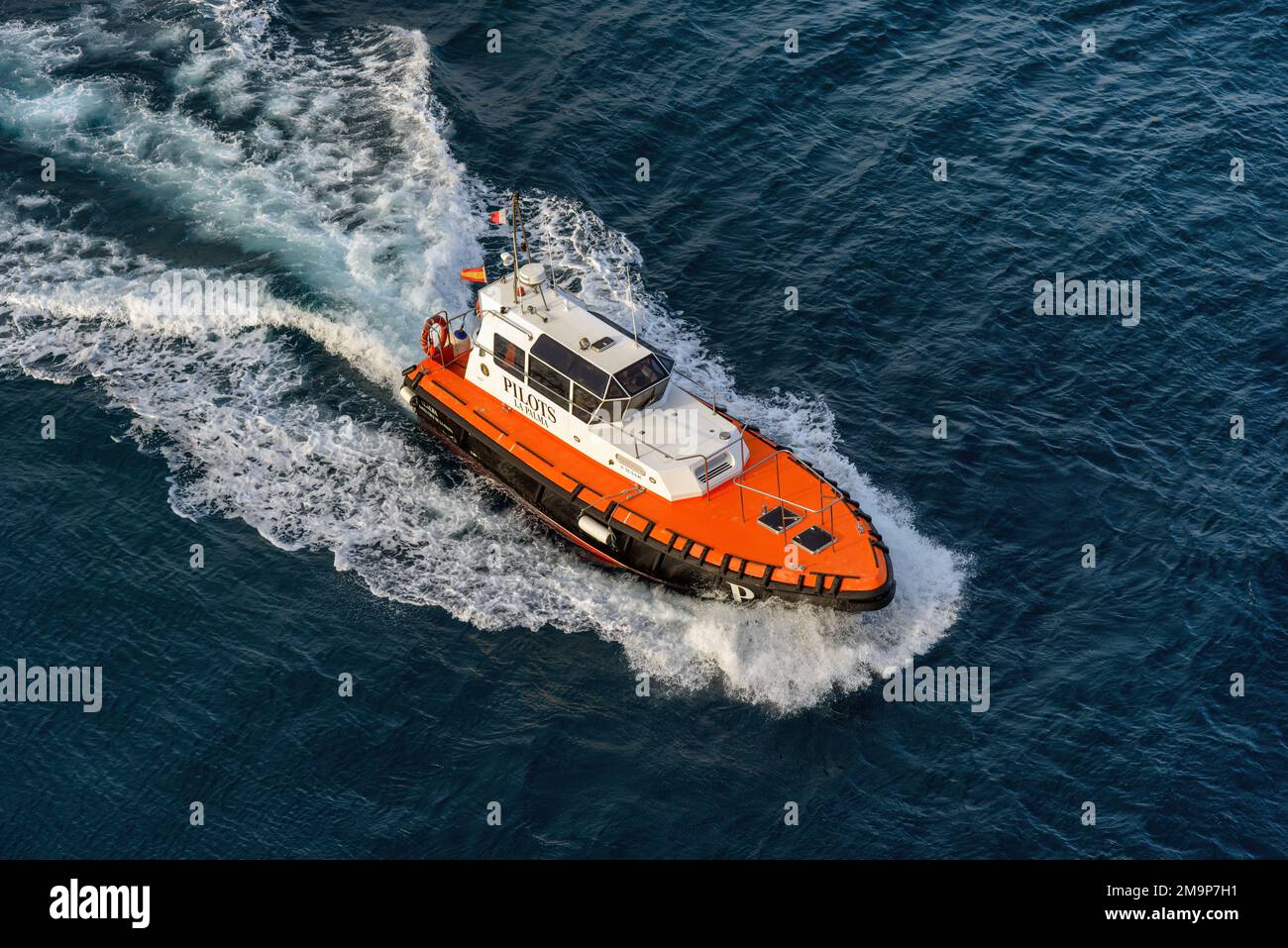 The Spanish pilot boat Alalba at La Palma in the Canary Islands Stock ...