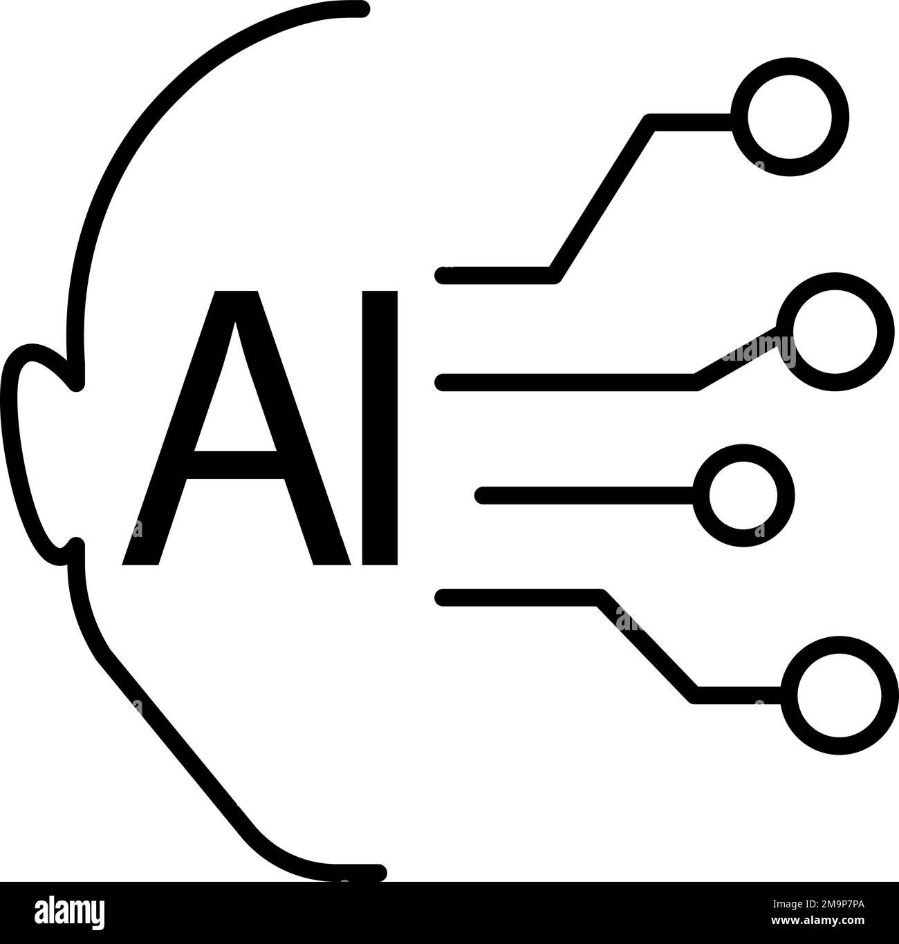 Ai, artificial, artificial intelligence vector icon on transparent ...
