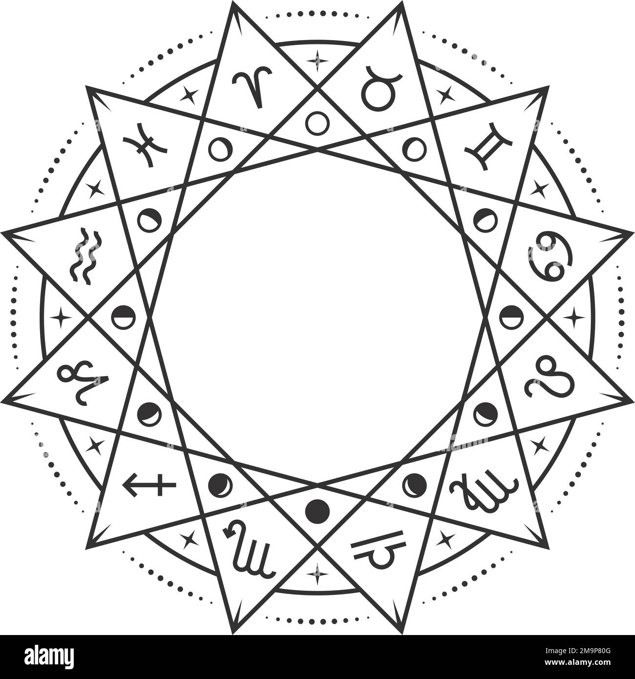 Astrological esoteric magic symbol. Mystic pentagramm template Stock ...