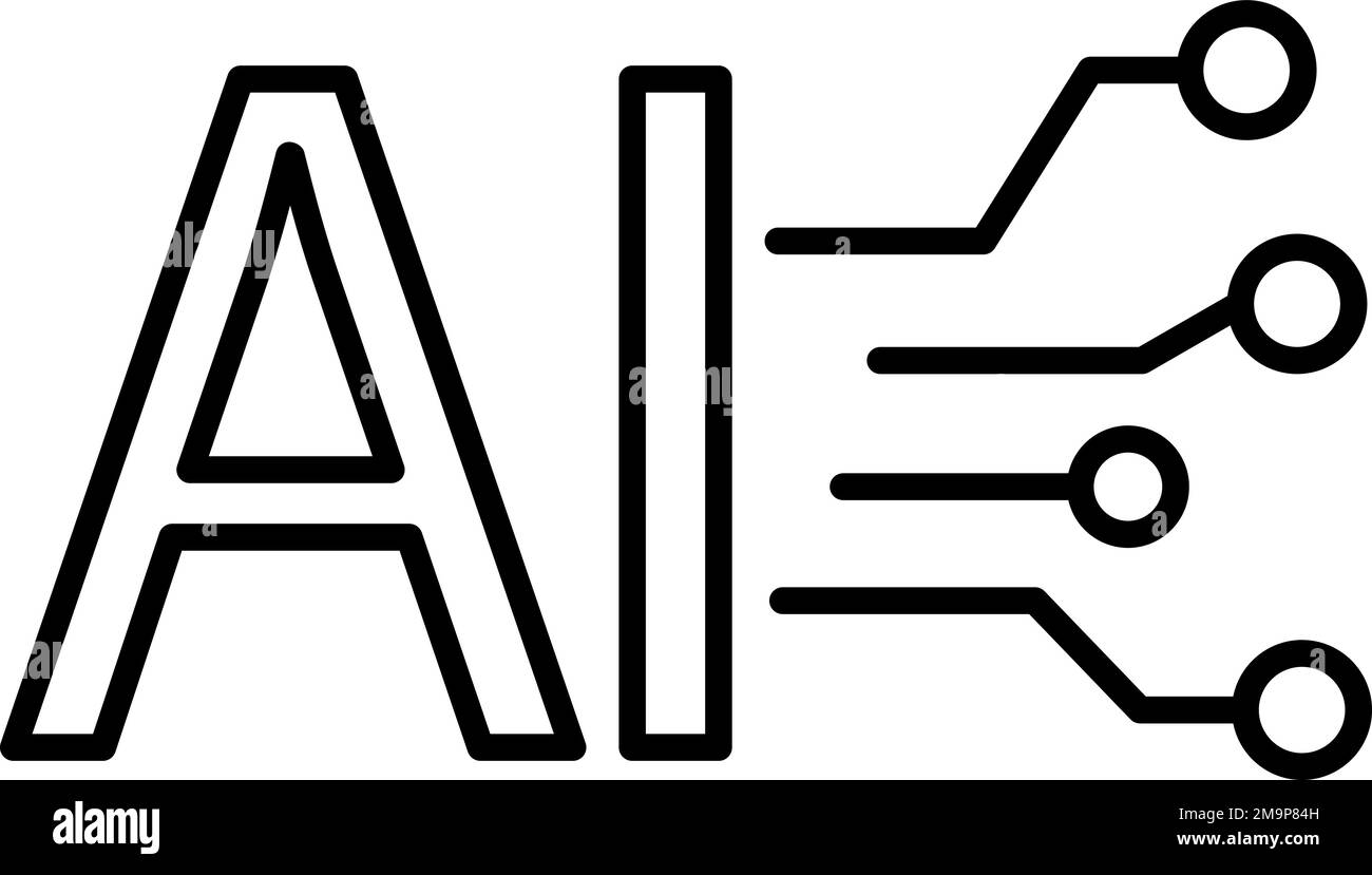 Ai, artificial, artificial intelligence vector icon on transparent ...