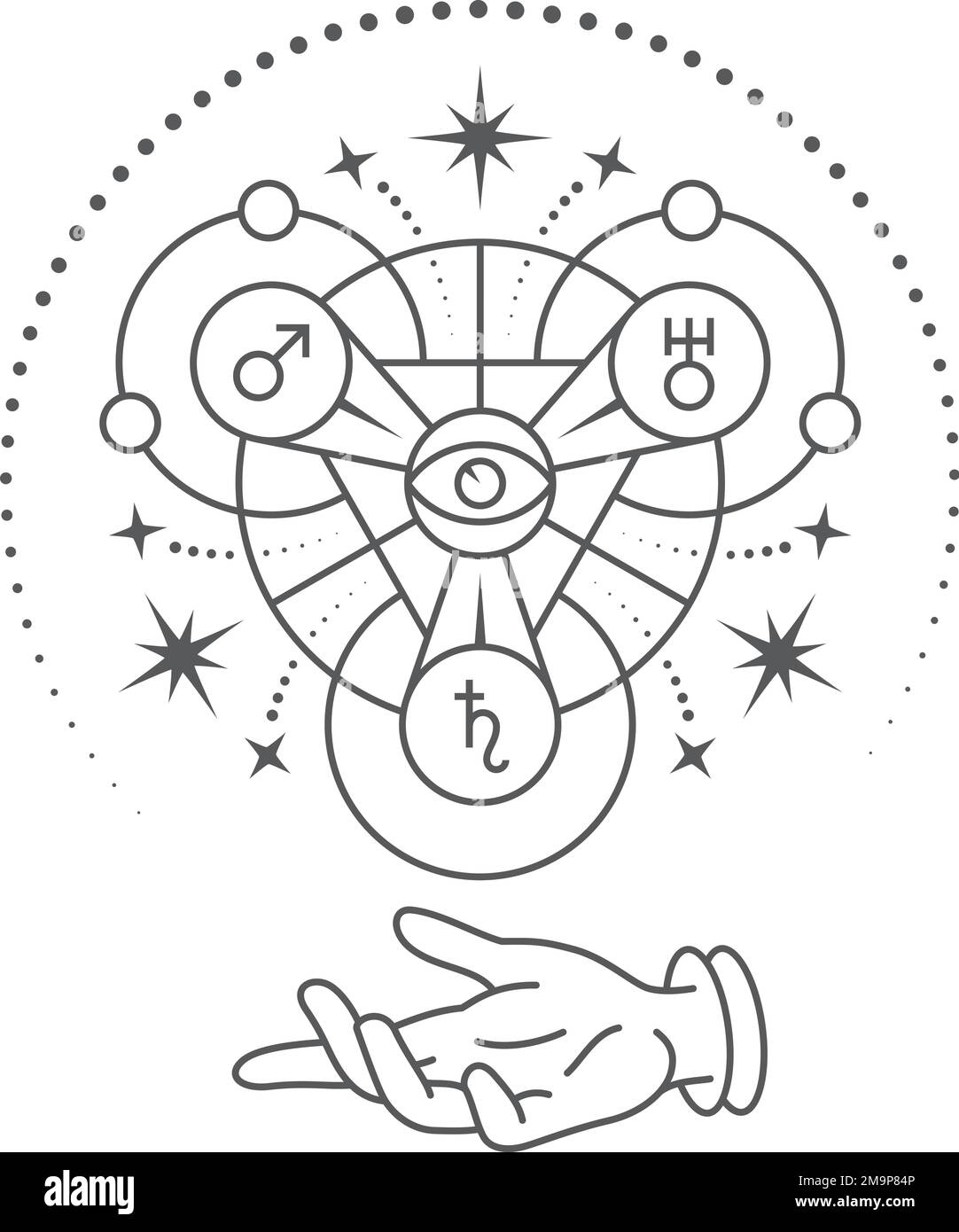 Magic ritual spell geometry. Magic astrology symbol Stock Vector Image ...