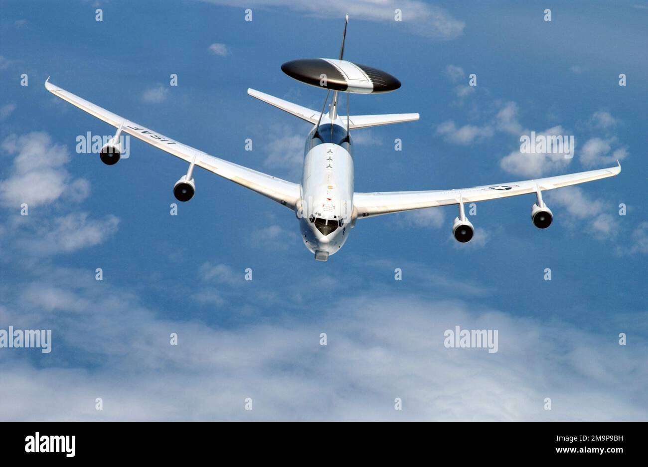 An aerial over the South Pacific of a US Air Force (USAF) Airborne ...