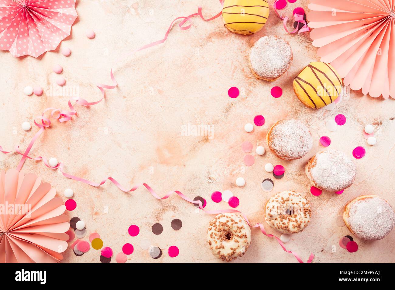 Traditional Berliner for carnival and party. German Krapfen or donuts ...