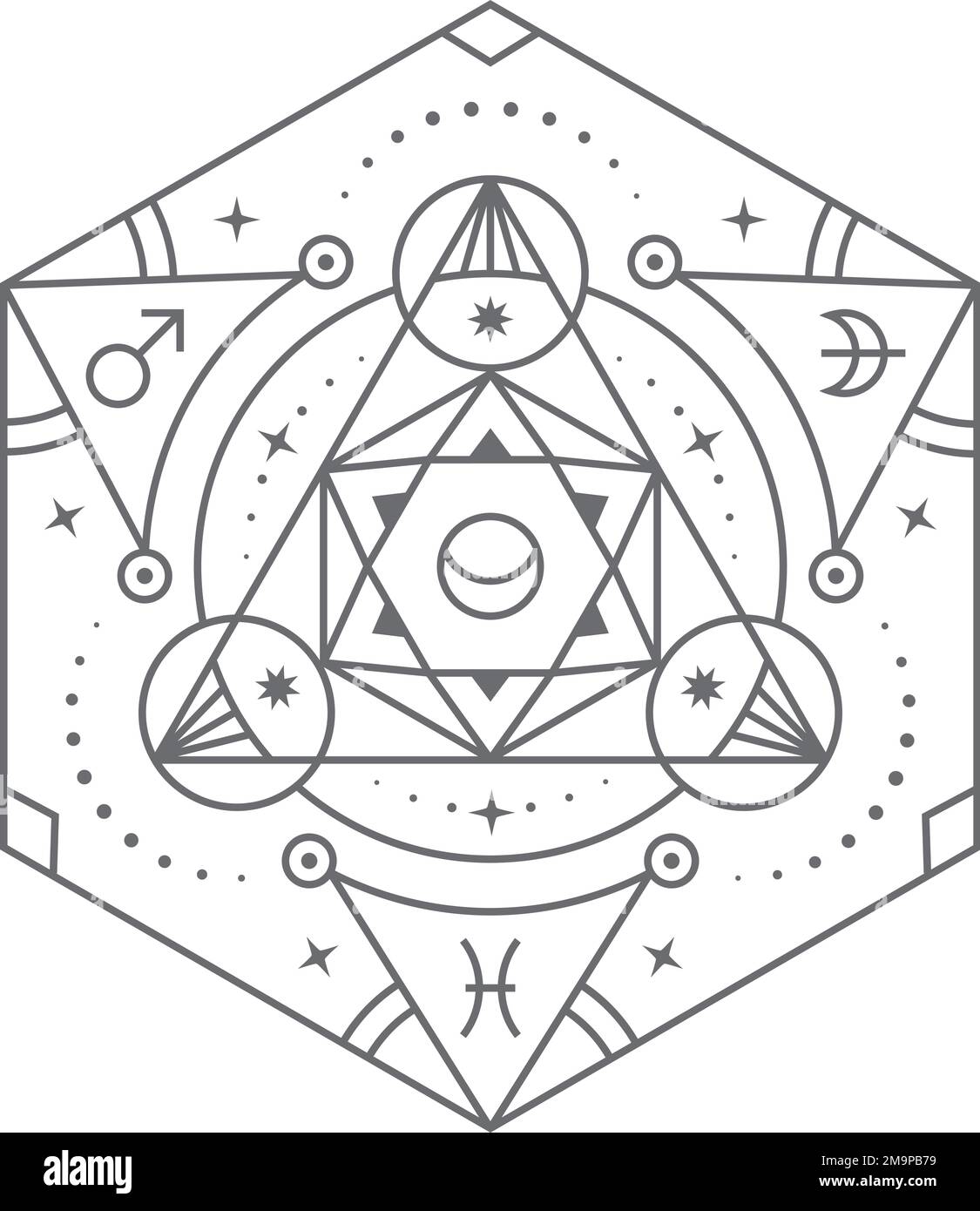 Mystical element. Ancient ritual shape. Esoteric tattoo Stock Vector ...
