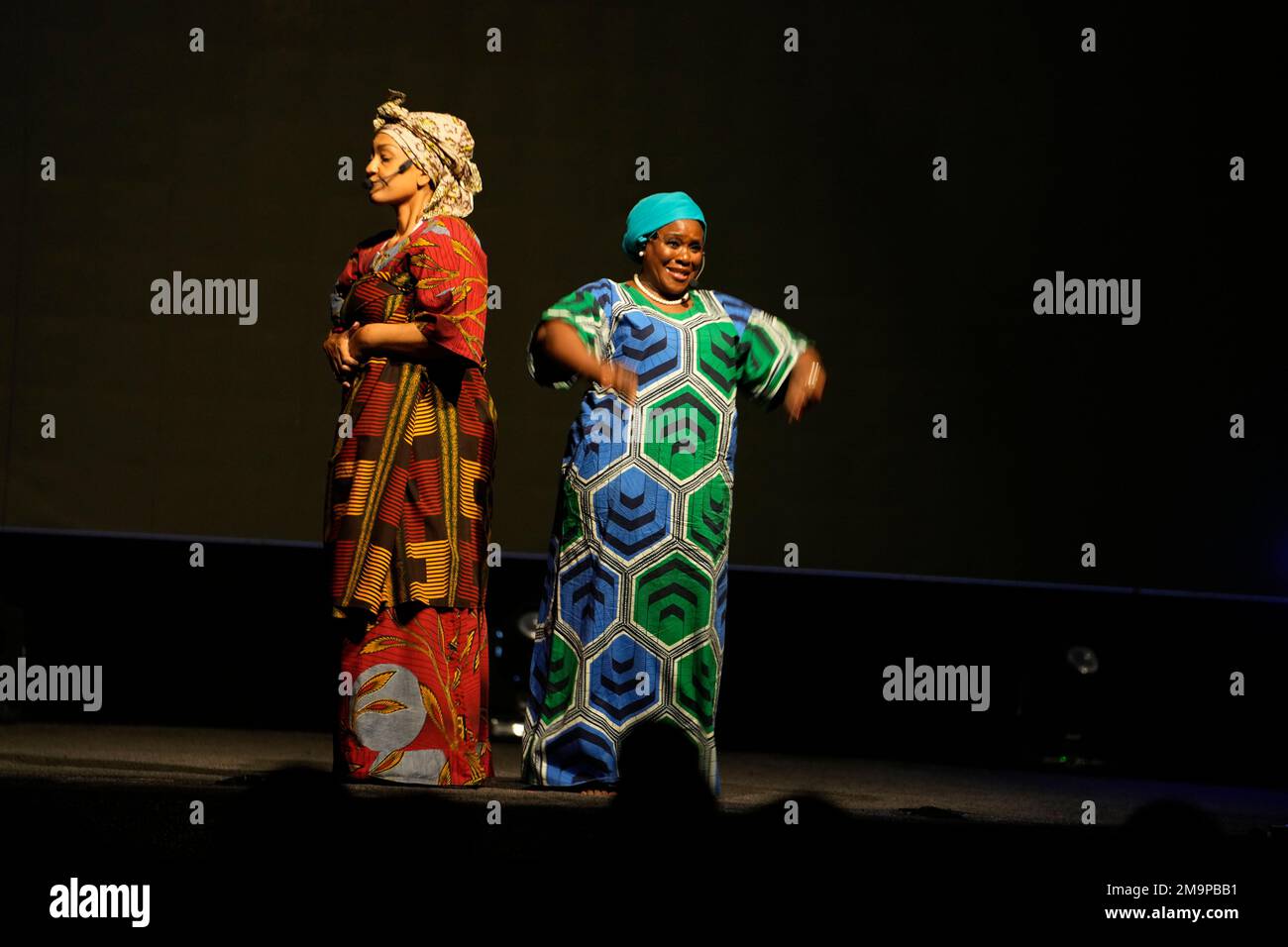 Actress Joke Silva, right, performs during a stage play HEAR WORD! to ...