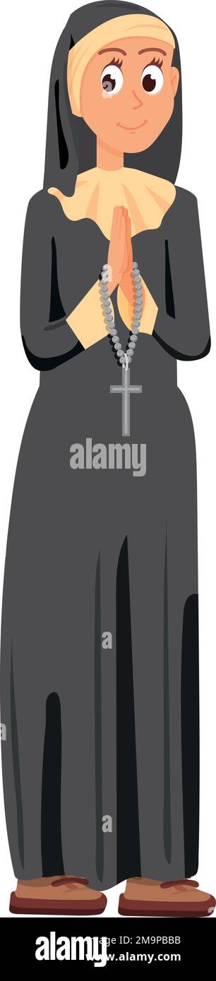 Nun character. Woman in catholic sister clothes. Religious person Stock ...