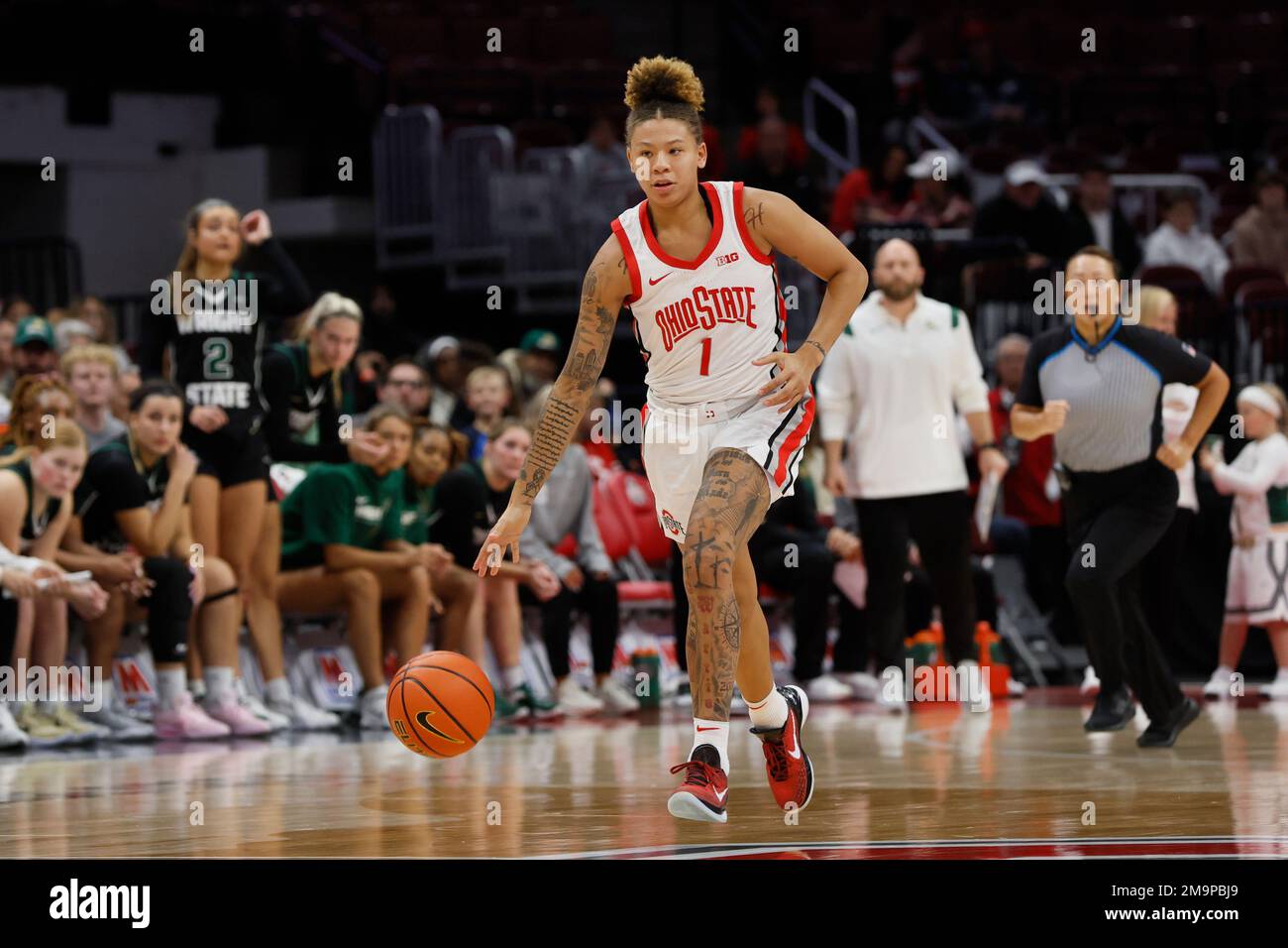 Ohio State's Rikki Harris plays against Wright State during an NCAA ...