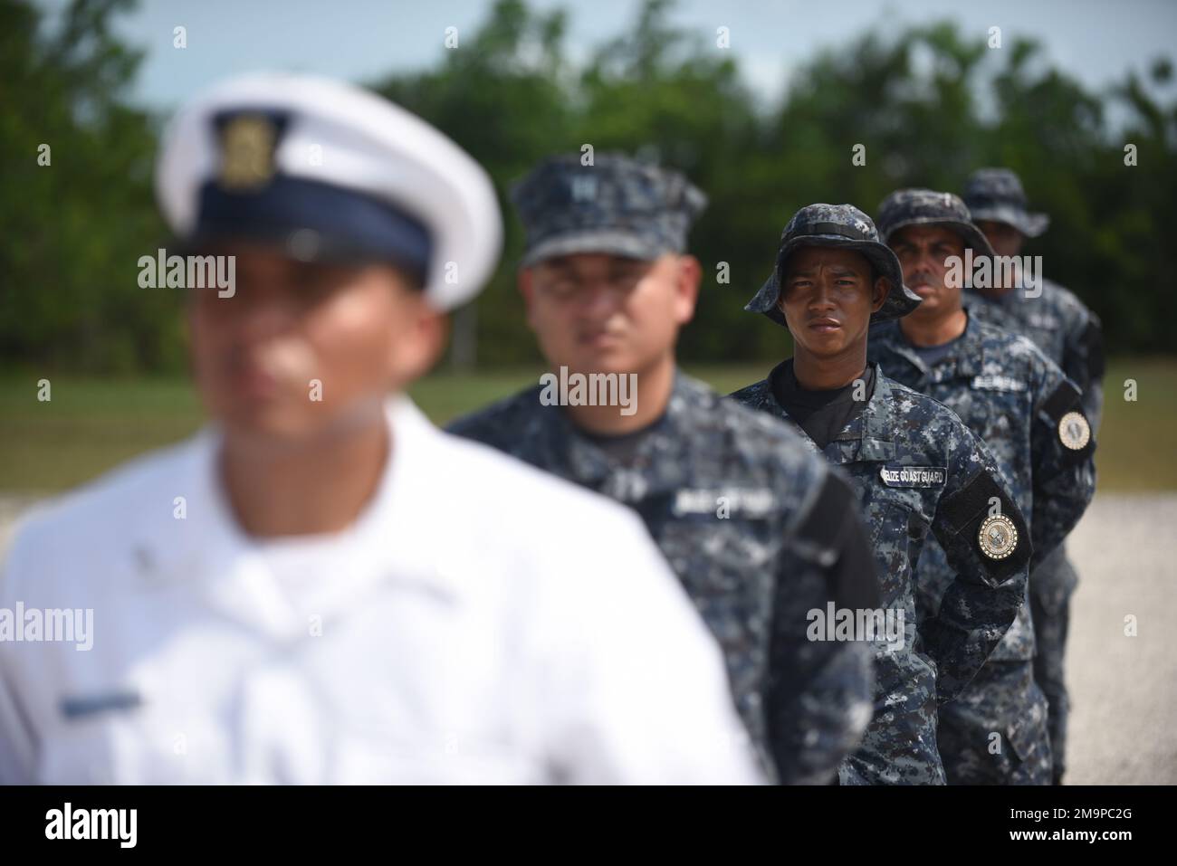 Members from the Belize coast guard represent their nation during the ...