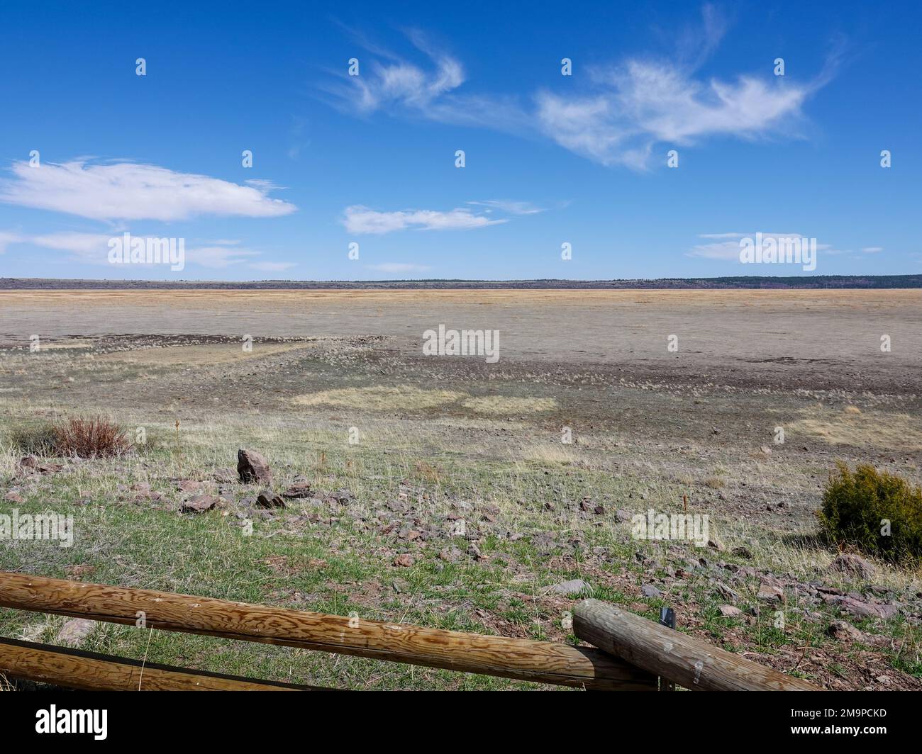 Flat grassland, dry period in the area known as Mormon Lake, a shallow ...