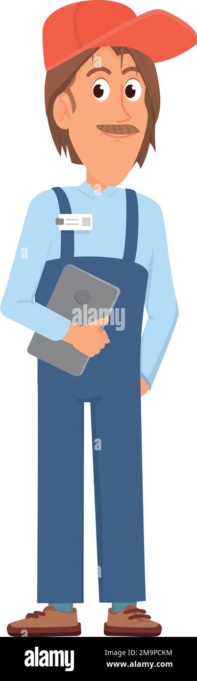 Worker male character overalls Cut Out Stock Images & Pictures - Alamy