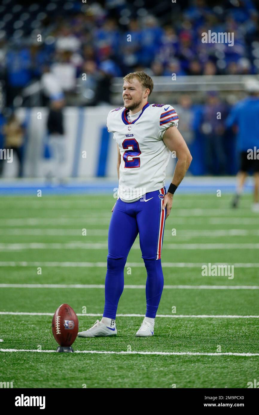 Buffalo Bills place kicker Tyler Bass (2) during the first half of an ...