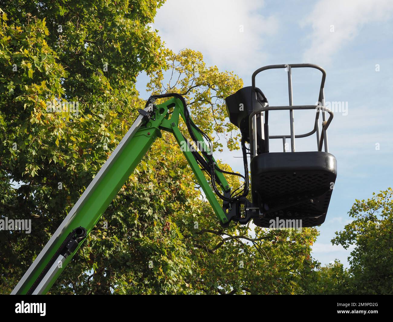 crane with a platform aka cherry picker Stock Photo - Alamy