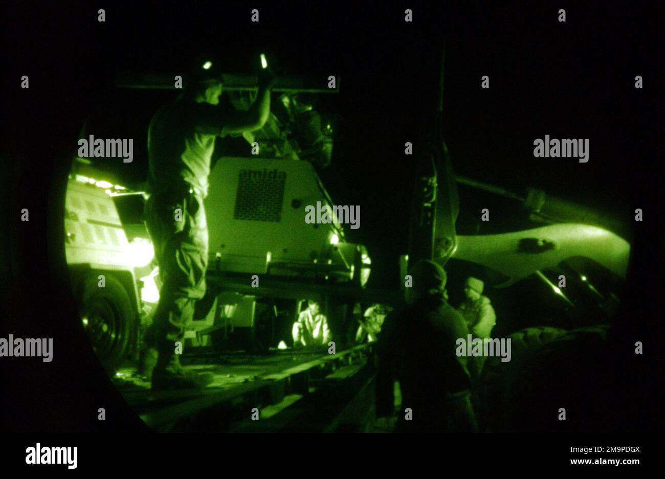 Light enhanced photography showing US Air Force (USAF) Airmen assigned ...