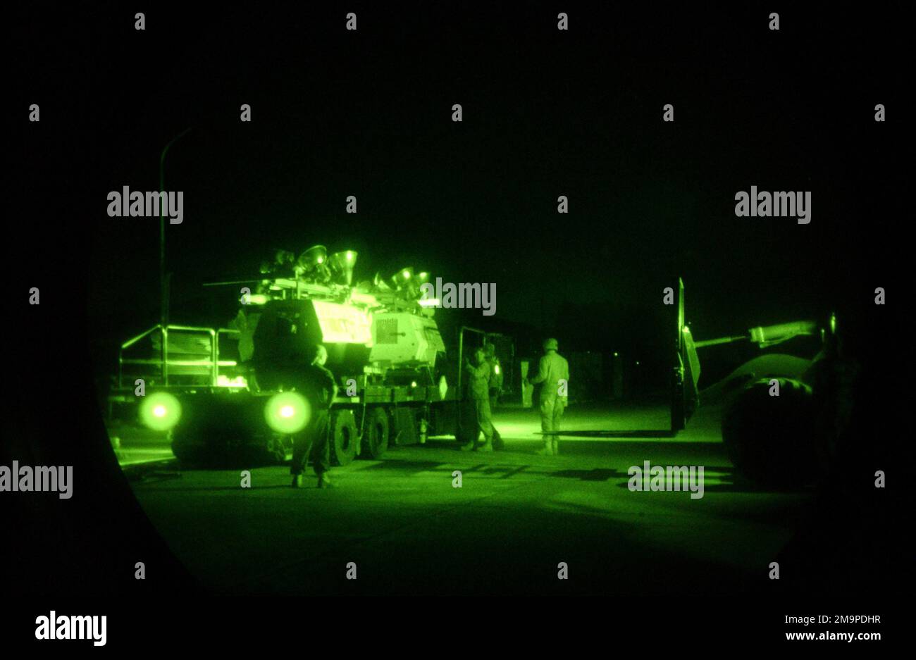Light enhanced photography showing US Air Force (USAF) Airmen assigned ...