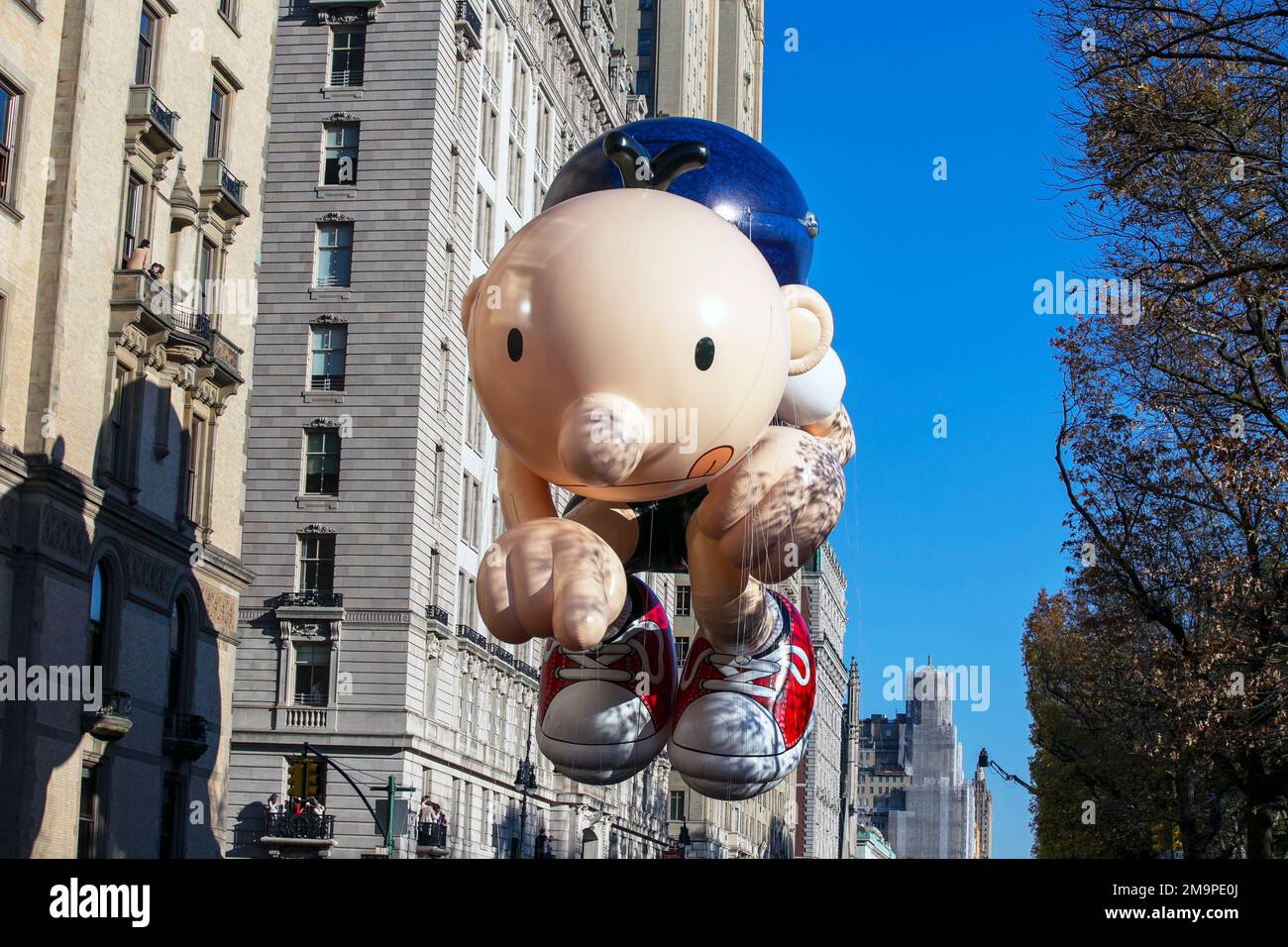The Diary of a Wimpy Kid balloon is on Central Park West in New York ...
