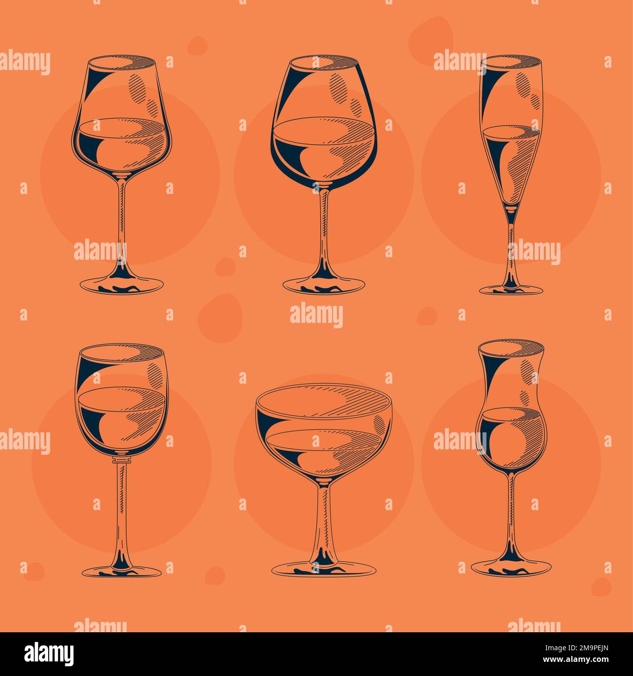 six wine cups drinks icons Stock Vector Image & Art - Alamy