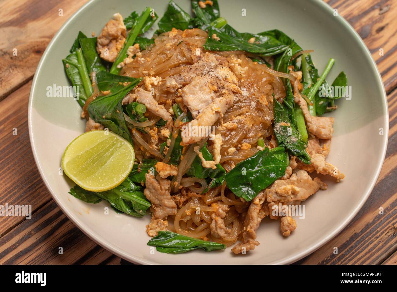 Pad See Ew Pork and Vegetables, a popular Thai dish Stock Photo - Alamy