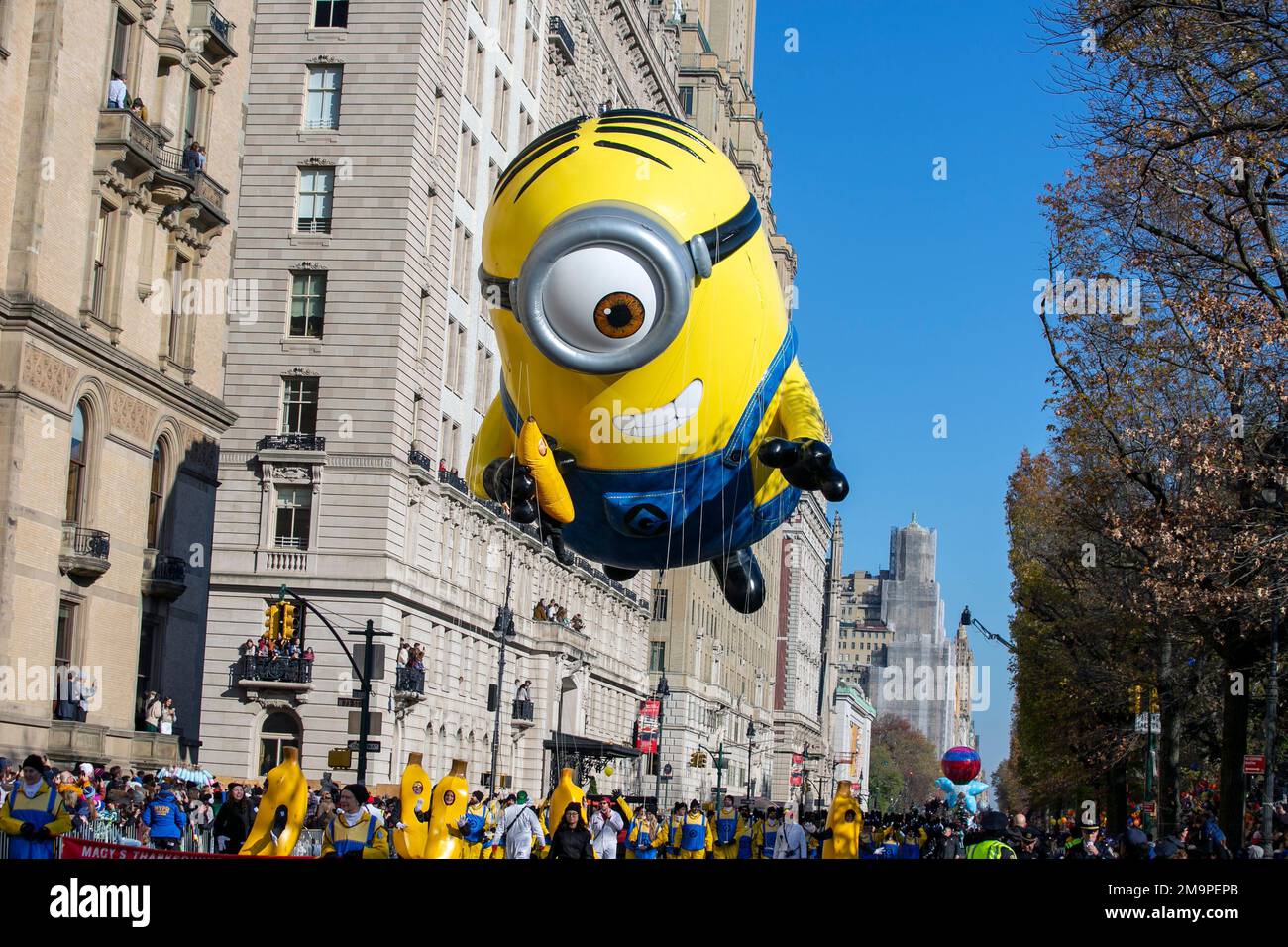 The Stuart the Minion balloon is on Central Park West in New York City ...
