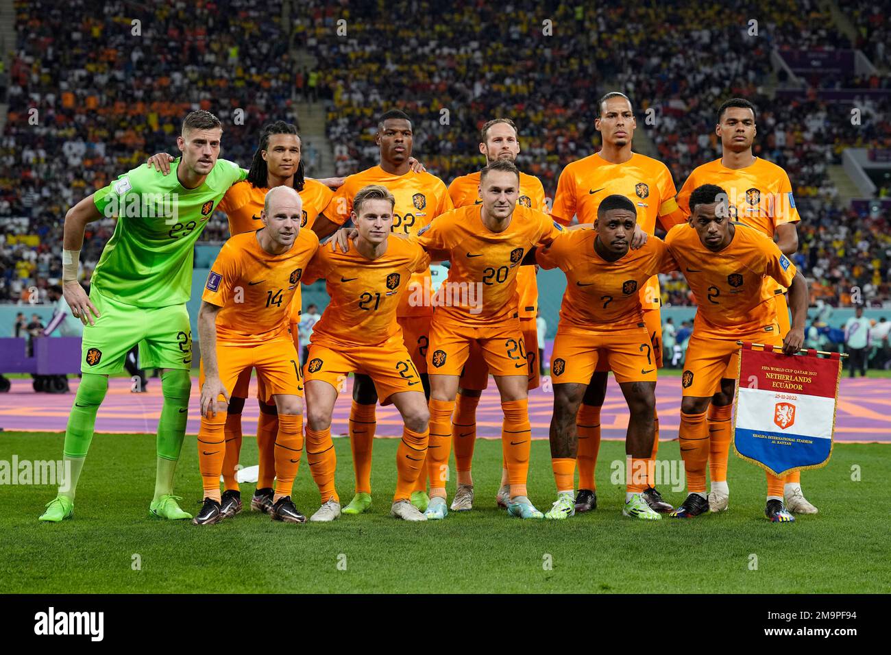 Netherlands players pose for a team photo prior the World Cup group A ...