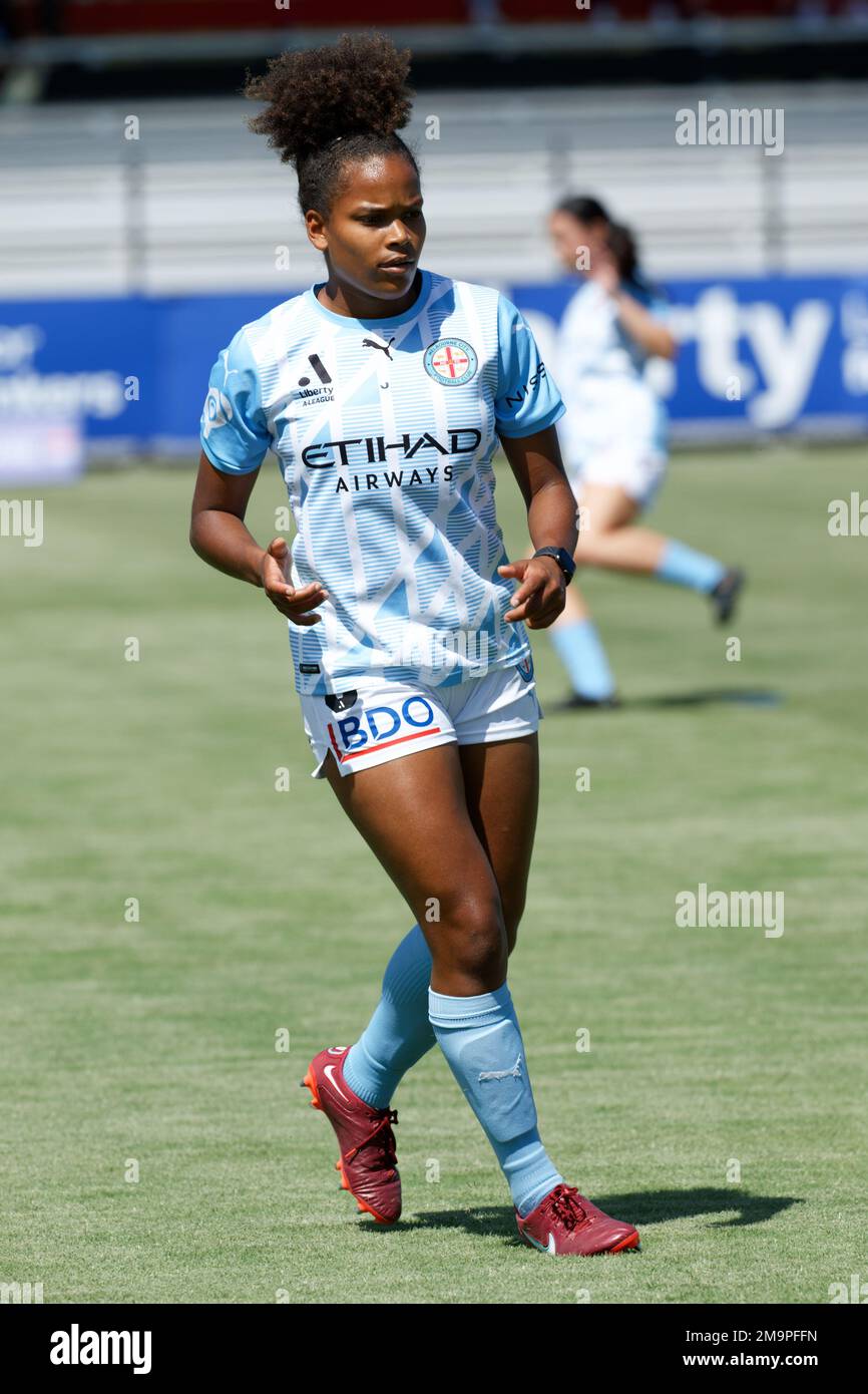 Naomi Thomas-Chinnama of Melbourne City warms up before the match ...