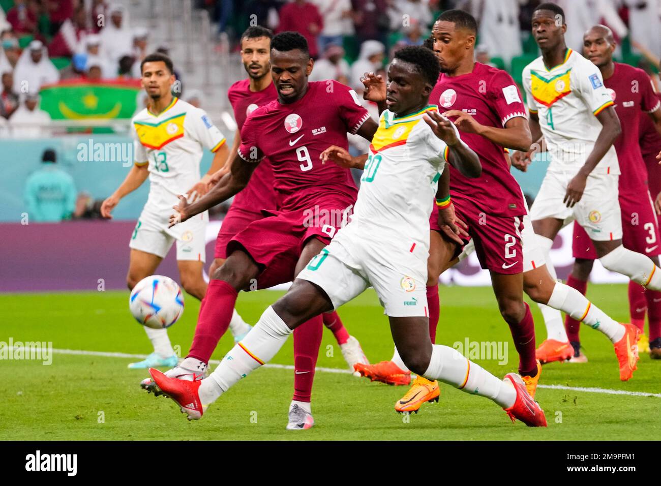 Senegal's Bamba Dieng connects a shot during a World Cup group A soccer ...