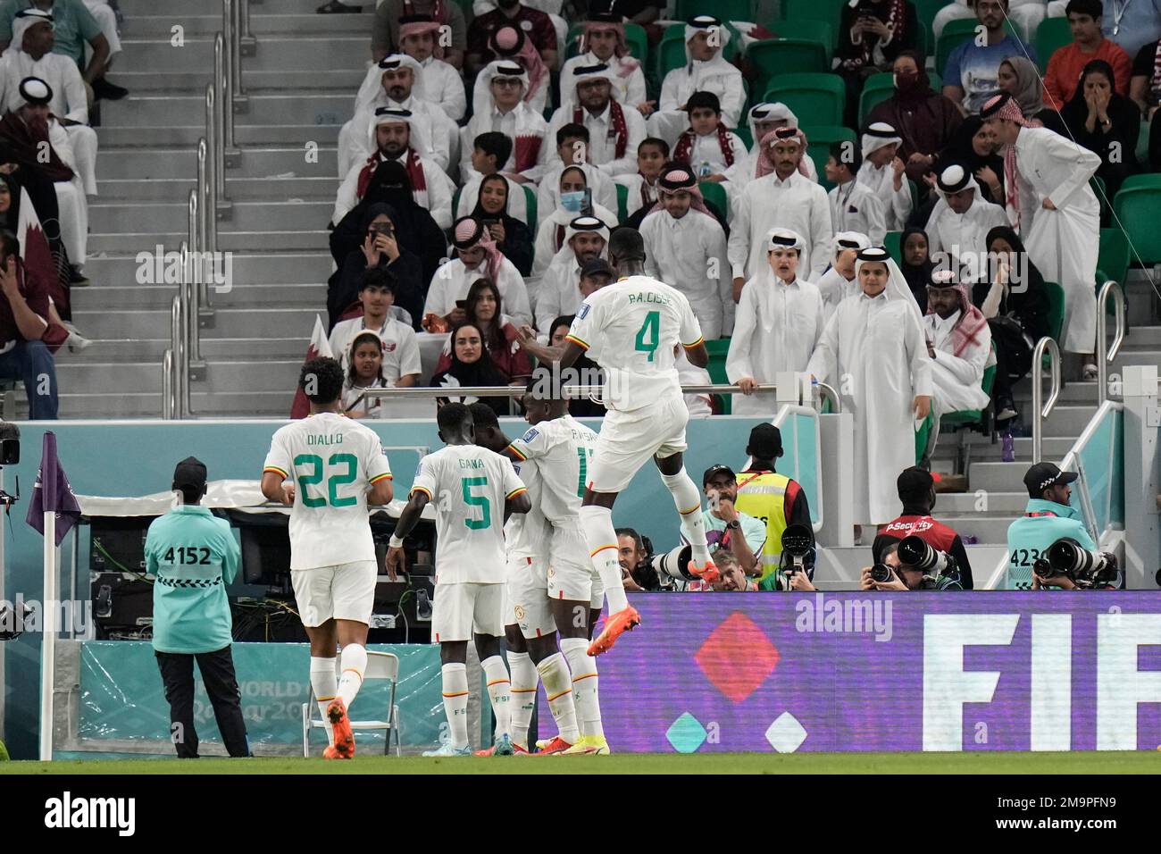 Senegal players celebrate after Senegal's Bamba Dieng scored a goal ...