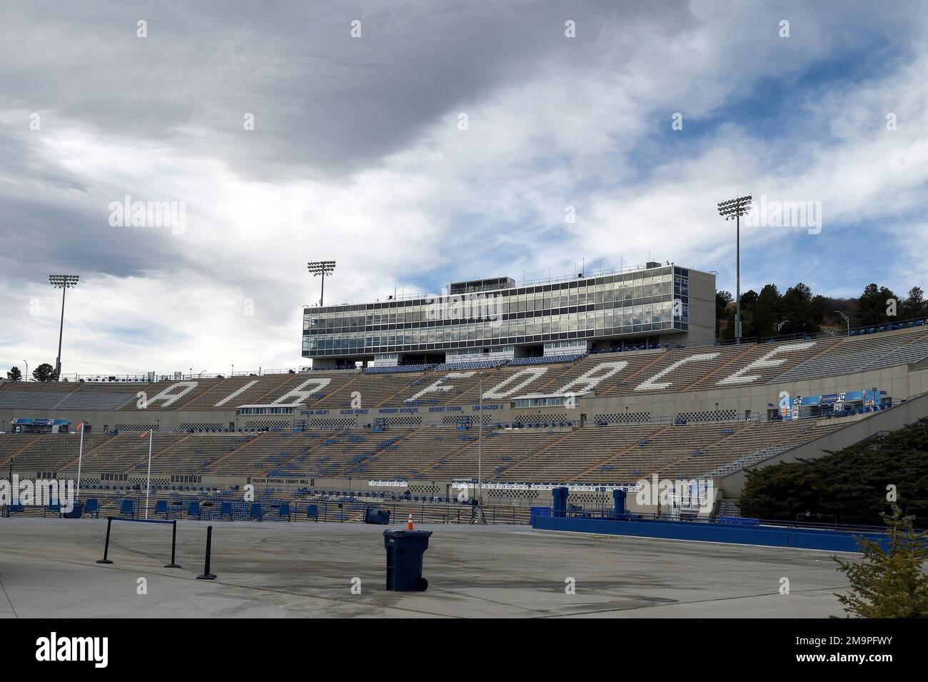 The football stadium at the United States Air Force Academy in Colorado ...