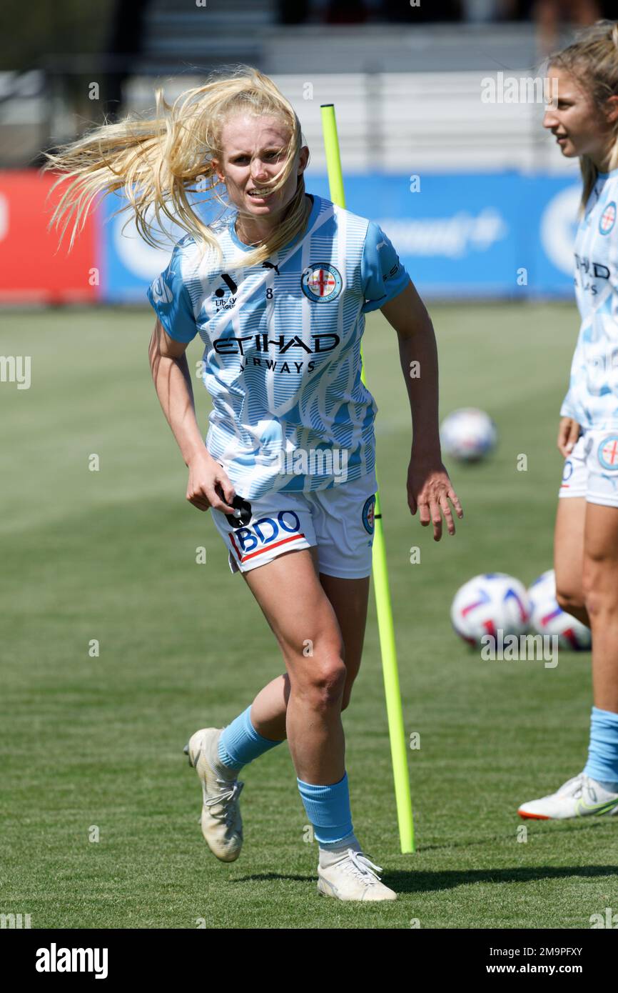 Kaitlyn Torpey of Melbourne City warms up before the match between ...