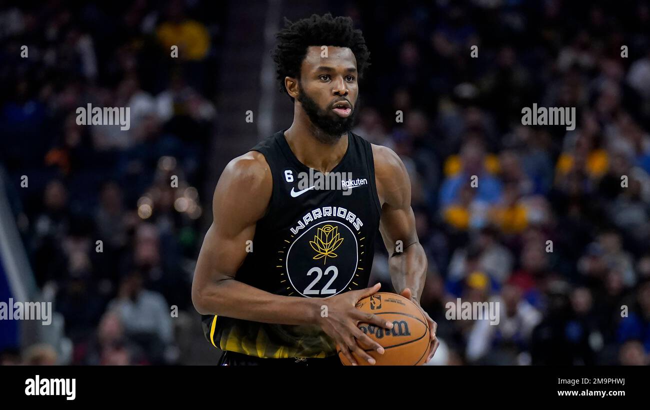 Golden State Warriors forward Andrew Wiggins (22) during an NBA ...