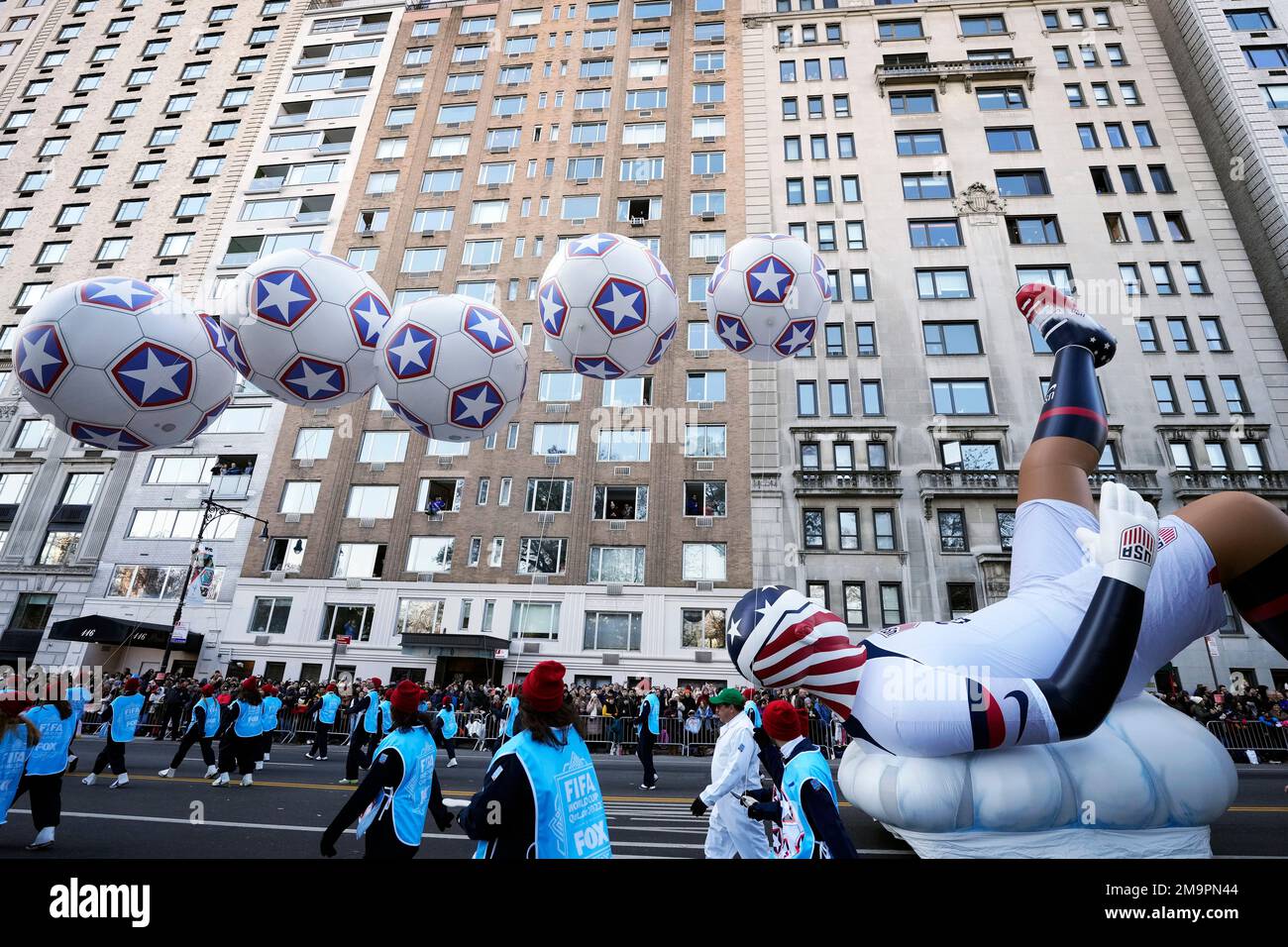 The U.S. Soccer float rides in the Macy's Thanksgiving Day Parade on ...