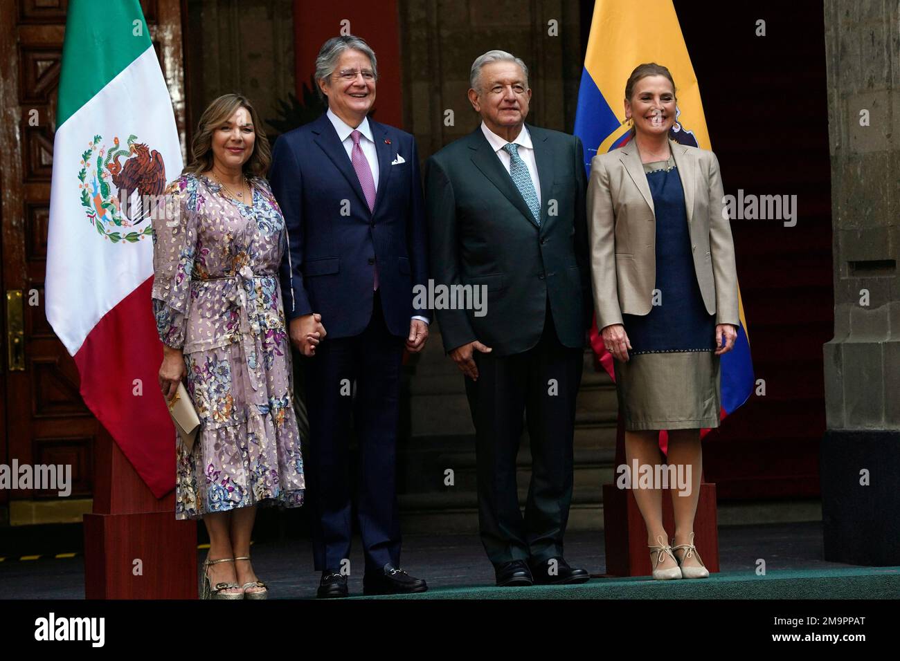 Mexican President Andrés Manuel López Obrador, third from left ...