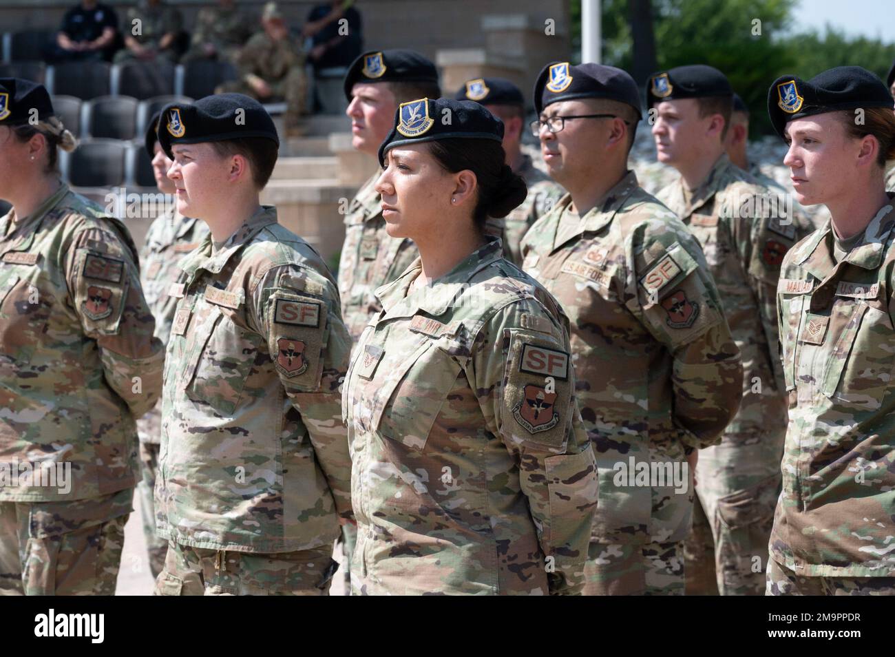 Members of the 47th Flying Training Squadron Security Forces stand for ...