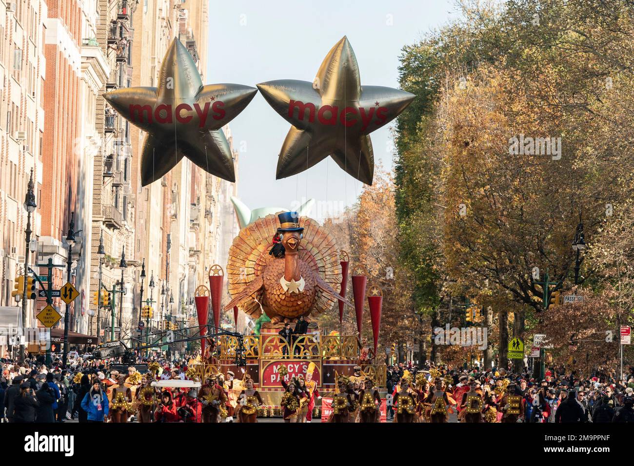 The Tom Turkey float leads the way down Central Park West during the ...