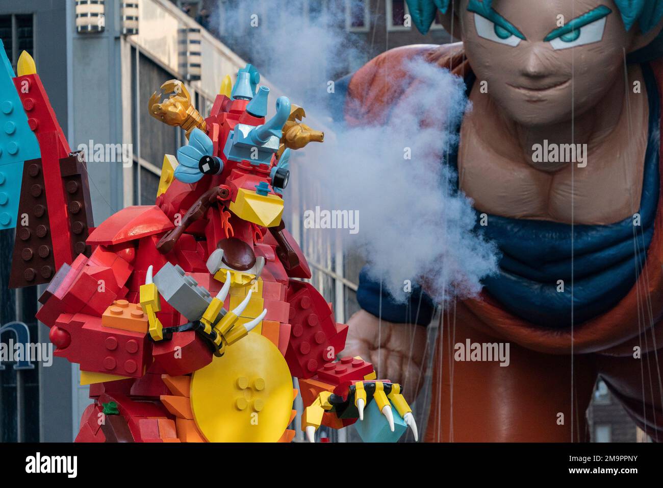 The Brick-Changer float makes its way down on Sixth Avenue during the ...