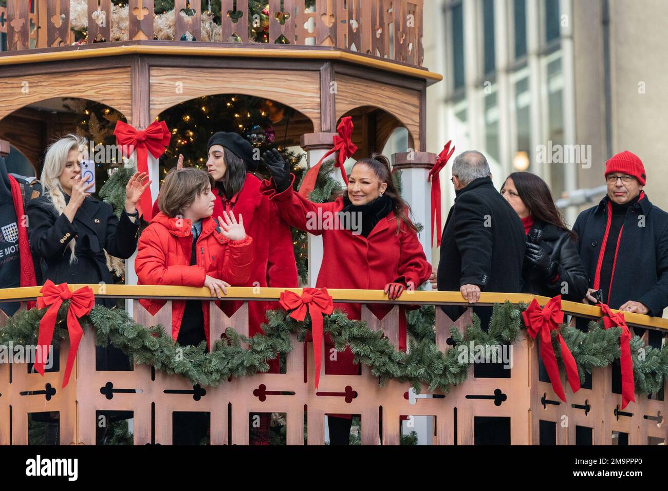 Gloria Estefan rides on a float during the Macy's Thanksgiving Day ...