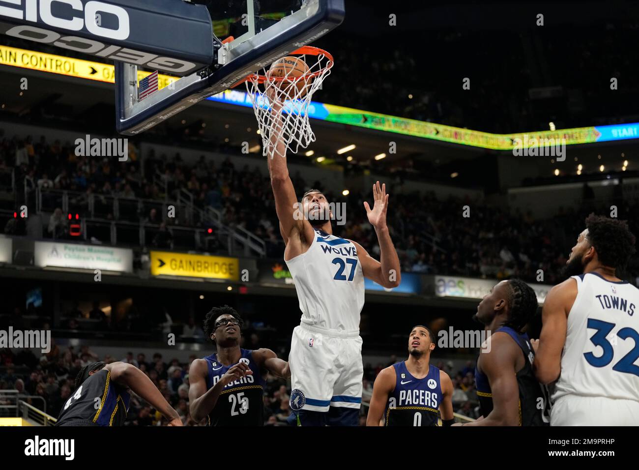 Minnesota Timberwolves center Rudy Gobert (27) in action as the Minnesota Timberwolves played ...