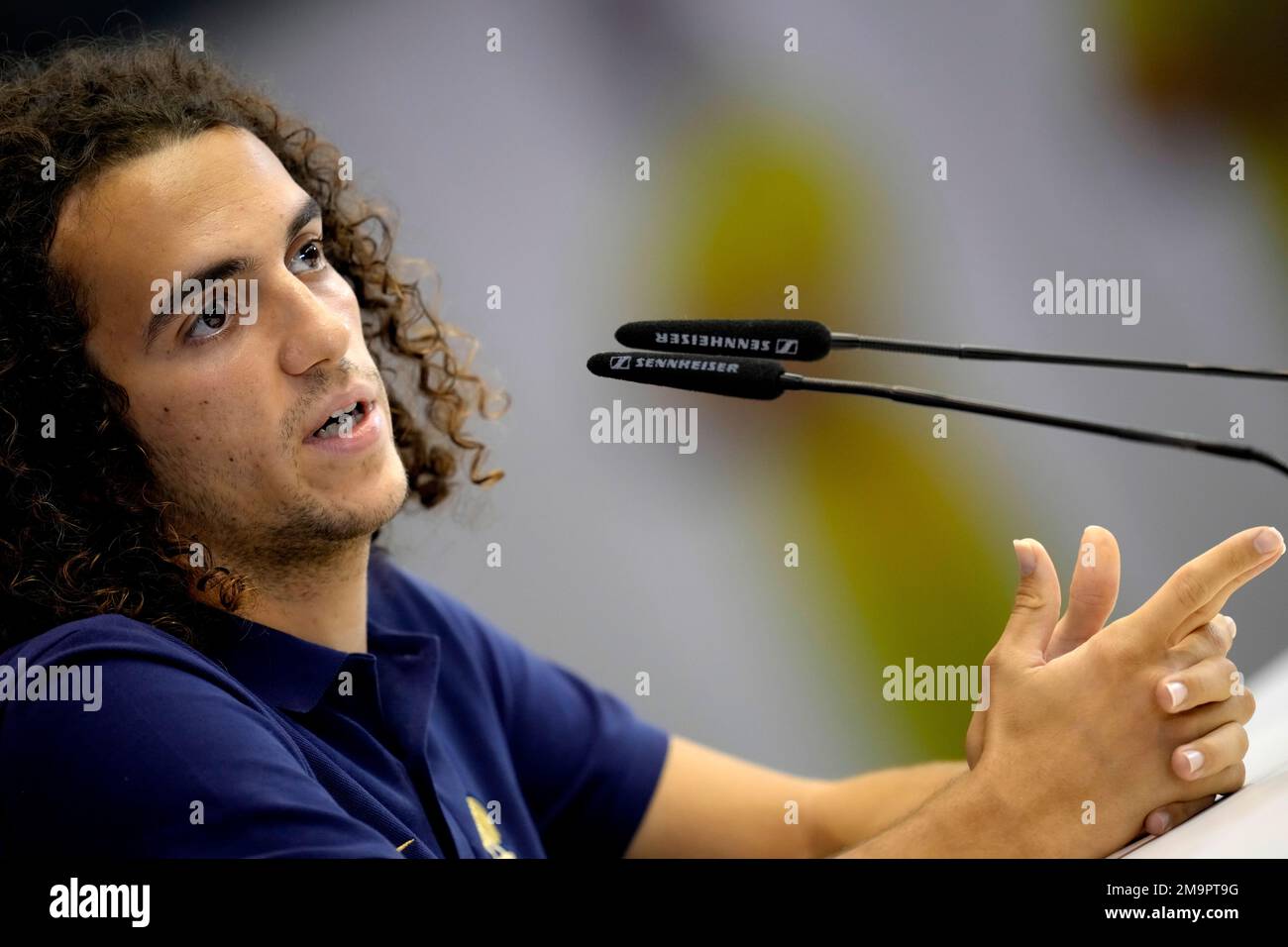 France's Matteo Guendouzi attends a press conference at the Jassim Bin ...