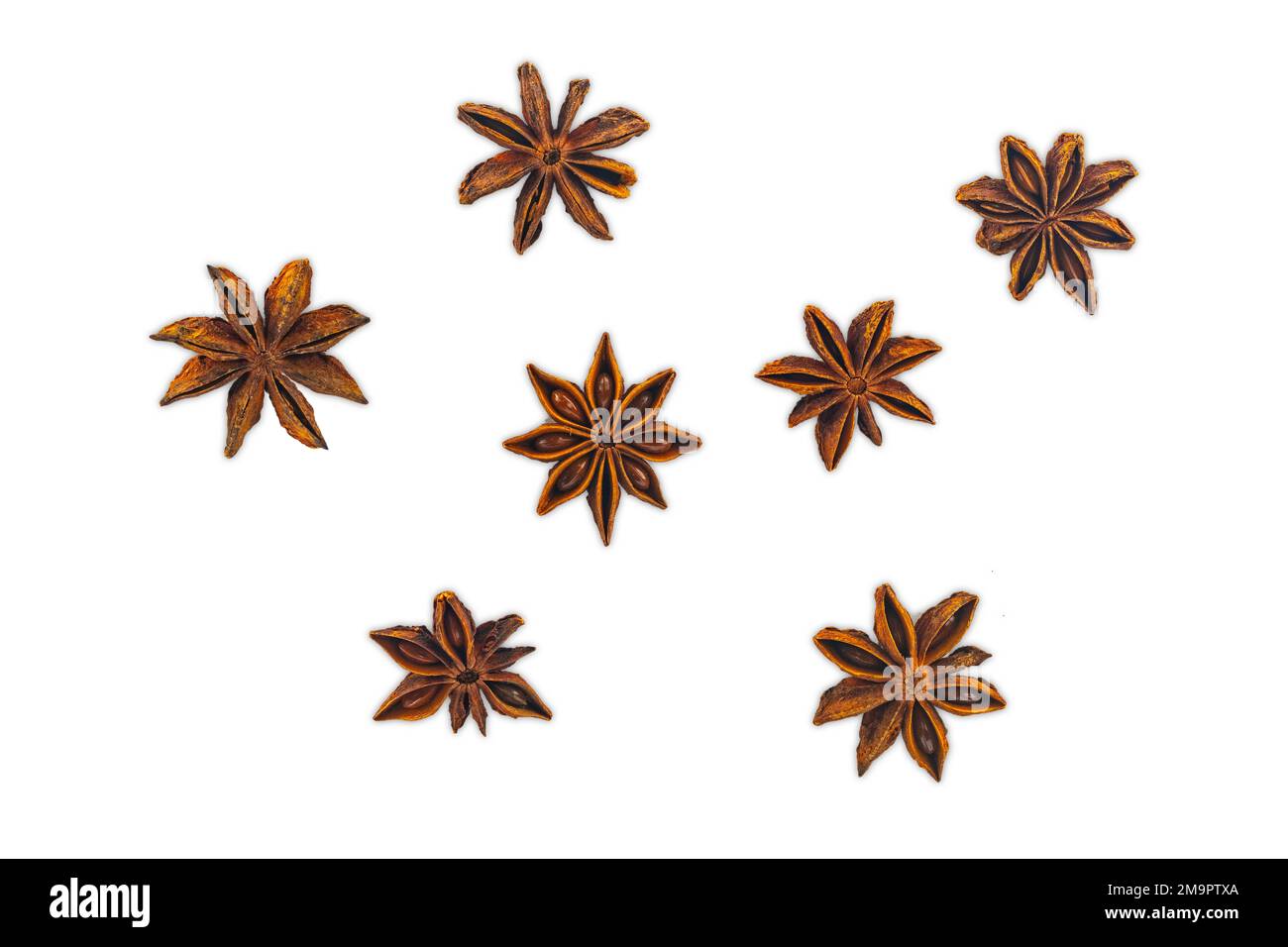 Group of Anise ingredient isolated over white background Stock Photo ...