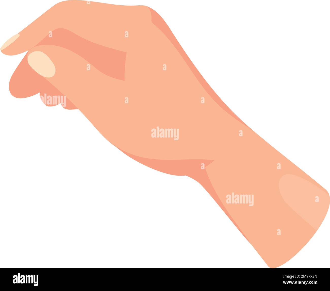 Human hand cartoon icon. Empty palm holding something isolated on white ...