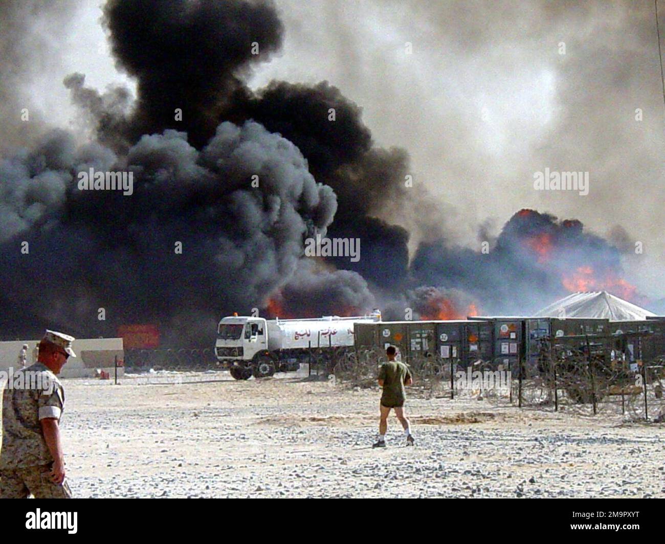 A fire originating in a single tent spread to engulf forty-two tents ...