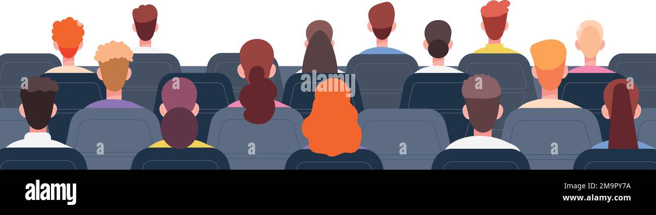 Movie theater audience rear view Cut Out Stock Images & Pictures - Alamy