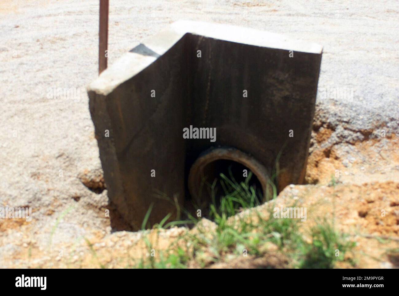 A sump drain, with an L shaped deviator, part of the new drainage ...