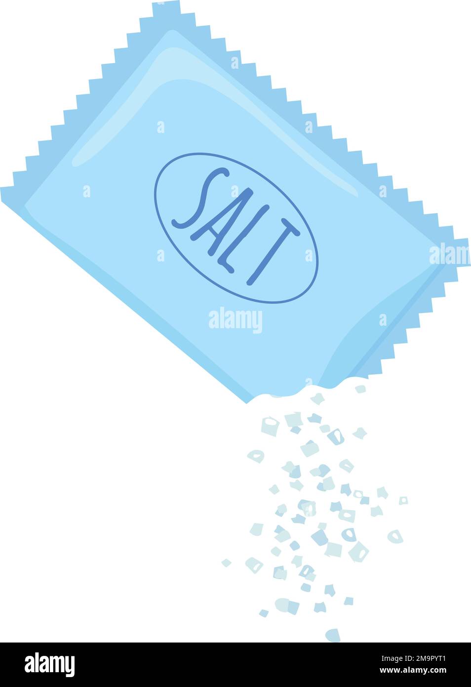 Open salt sachet bag. Seasoning cartoon icon isolated on white ...