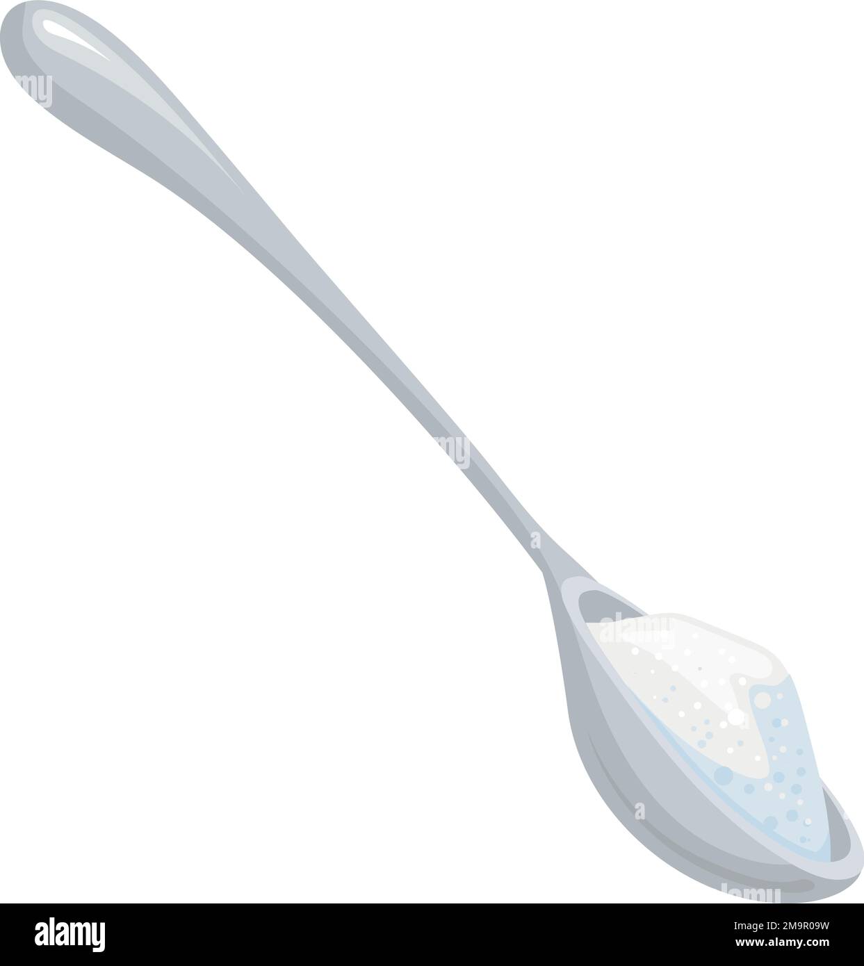 Cartoon sugar spoon icon. Baking powder ingredient isolated on white ...