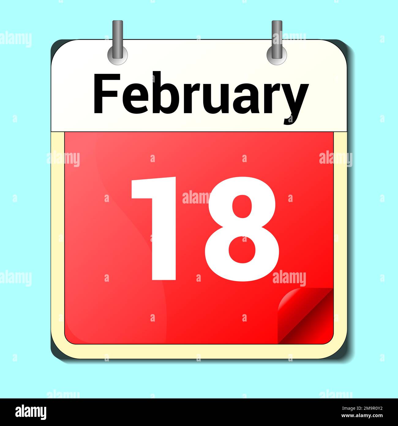 day on the calendar, vector image format, February 18 Stock Vector ...