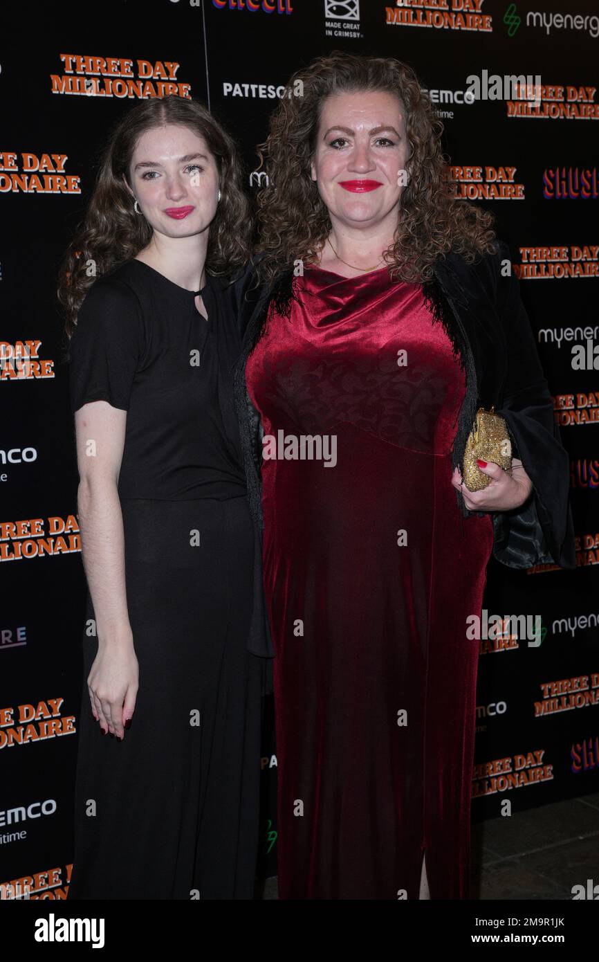 Grace Long, left, and Johanna Allit pose for photographers upon arrival ...