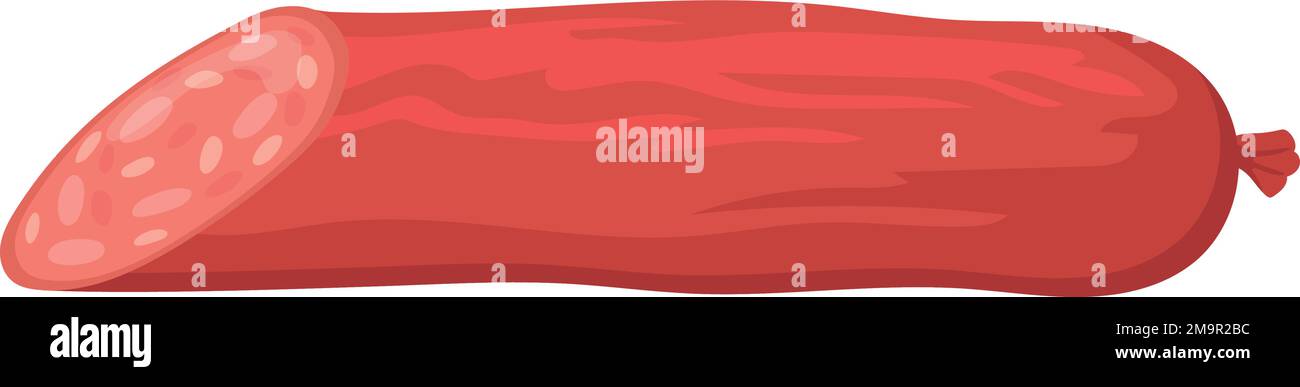 Smoked sausage cartoon icon. Dry meat product isolated on white ...